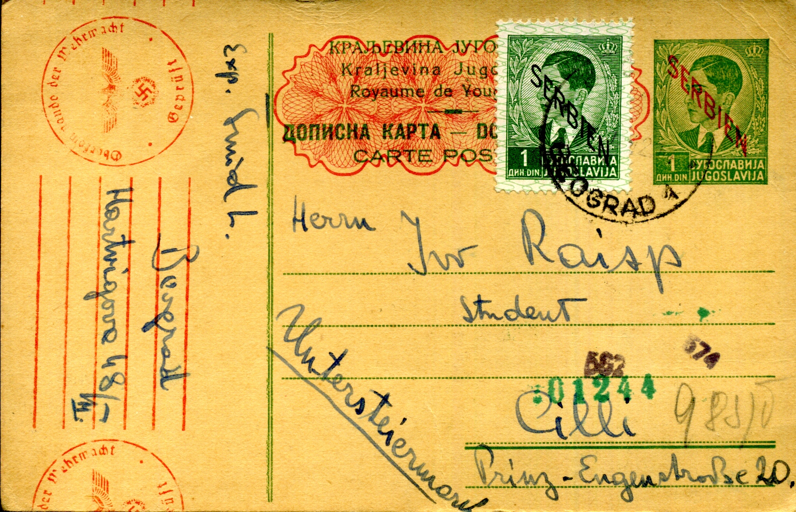 Stephan Jürgens - German Occupation in Serbia (WW2) - The Postal Stationery